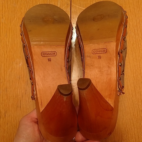 Coach | Shoes | Coach Signature Clog Brown Size | Poshmark